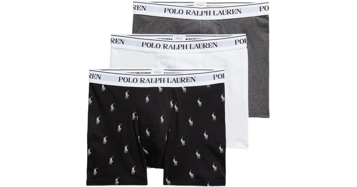Polo Ralph Lauren Logo-Embellished Boxers (Pack Of Three) in White for ...