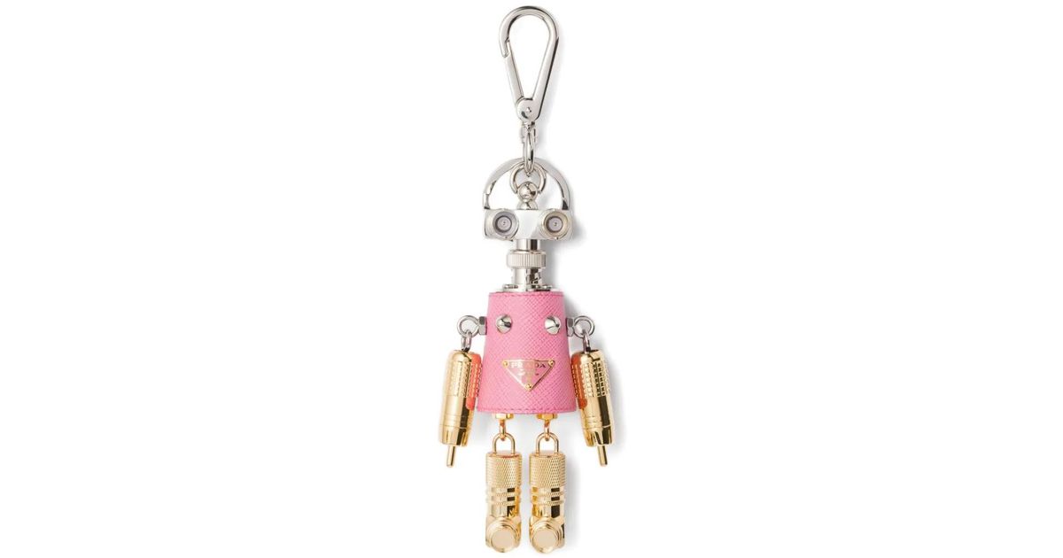 Prada Robot Charm Keyring in Pink | Lyst UK