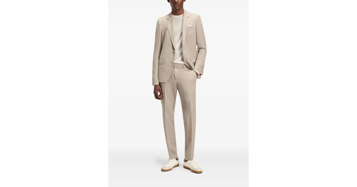 BOSS X David Beckham Tailored Suit in Natural for Men | Lyst UK