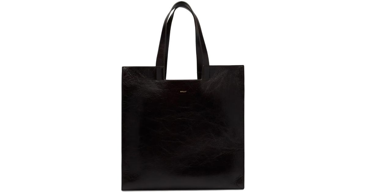 Bally Easy Geometric-Shape Leather Tote Bag in Black | Lyst
