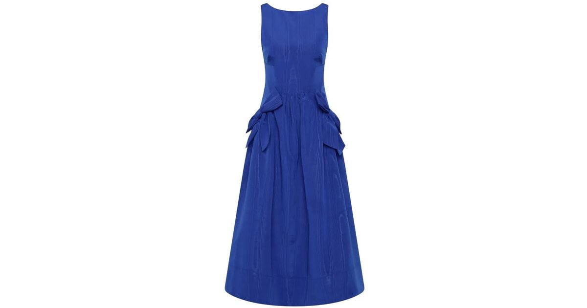 Rebecca Vallance Teles Bow-Embellished Midi Dress in Blue | Lyst UK