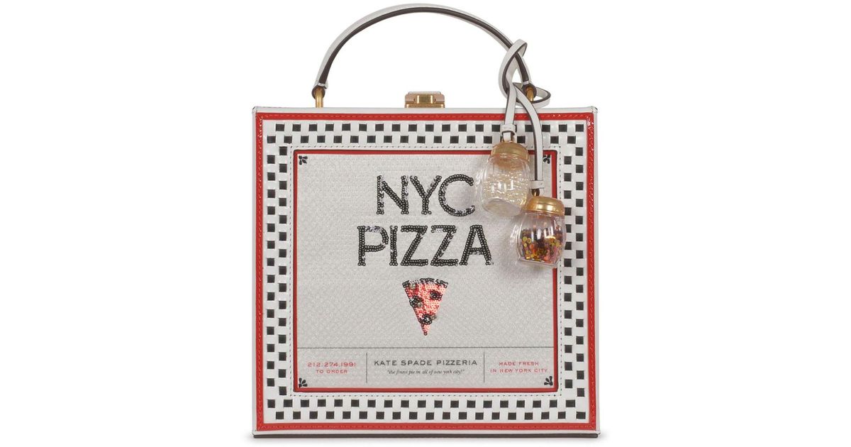 Kate Spade Slice 3d Pizza Box Tote Bag in White | Lyst
