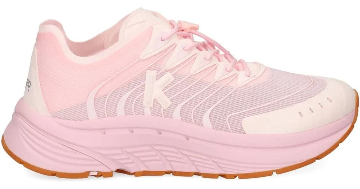 KENZO Logo-Detail Mesh Sneakers in Pink | Lyst UK