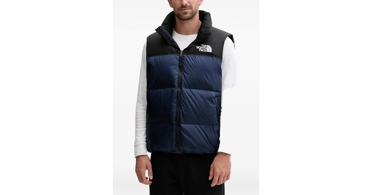 The North Face Retro Nuptse Hooded Quilted Gilet in Blue for Men | Lyst UK