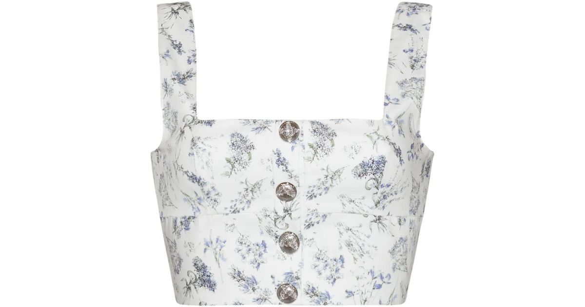 Adam Lippes Quinn Top in Gray | Lyst