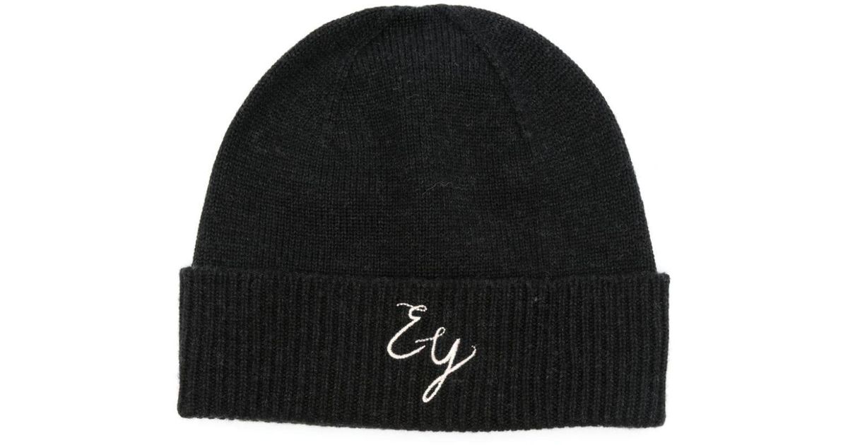 Eleventy Logo-Embroidered Beanie in Black for Men | Lyst UK