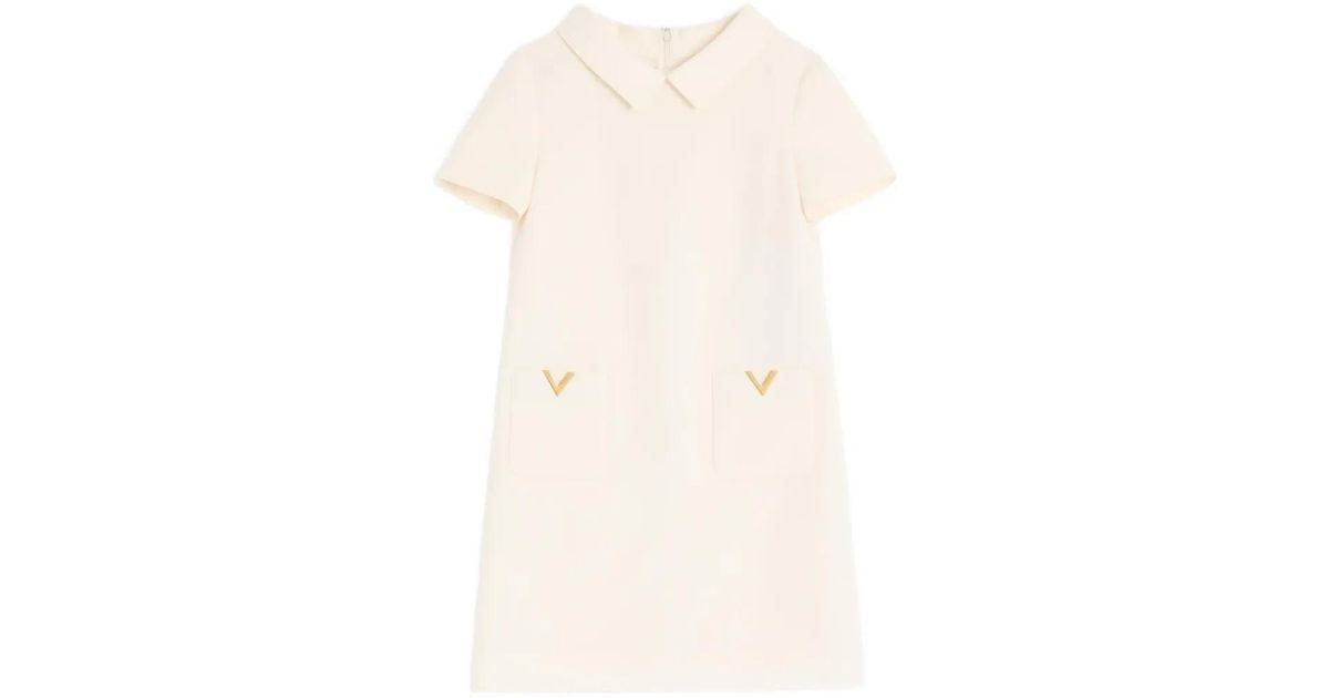 Valentino Garavani Vgold Pocket Mini Dress in White | Lyst UK