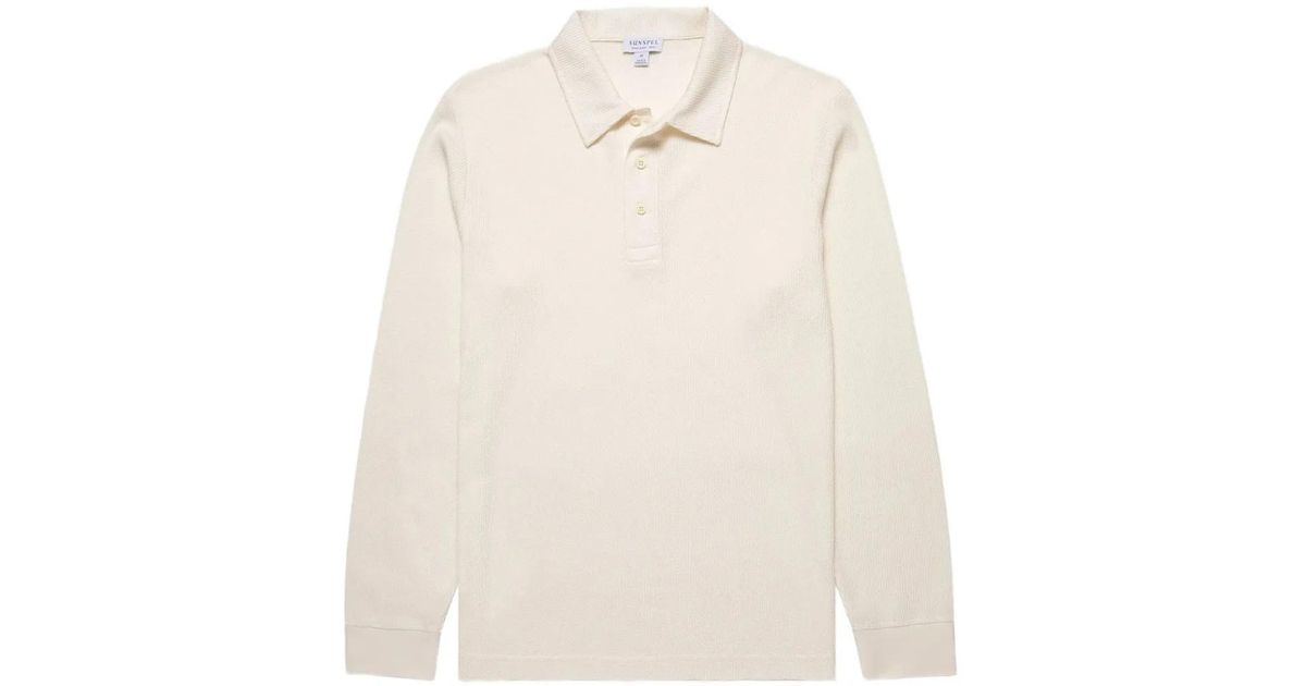Sunspel Button-Fastening Polo Top in White for Men | Lyst