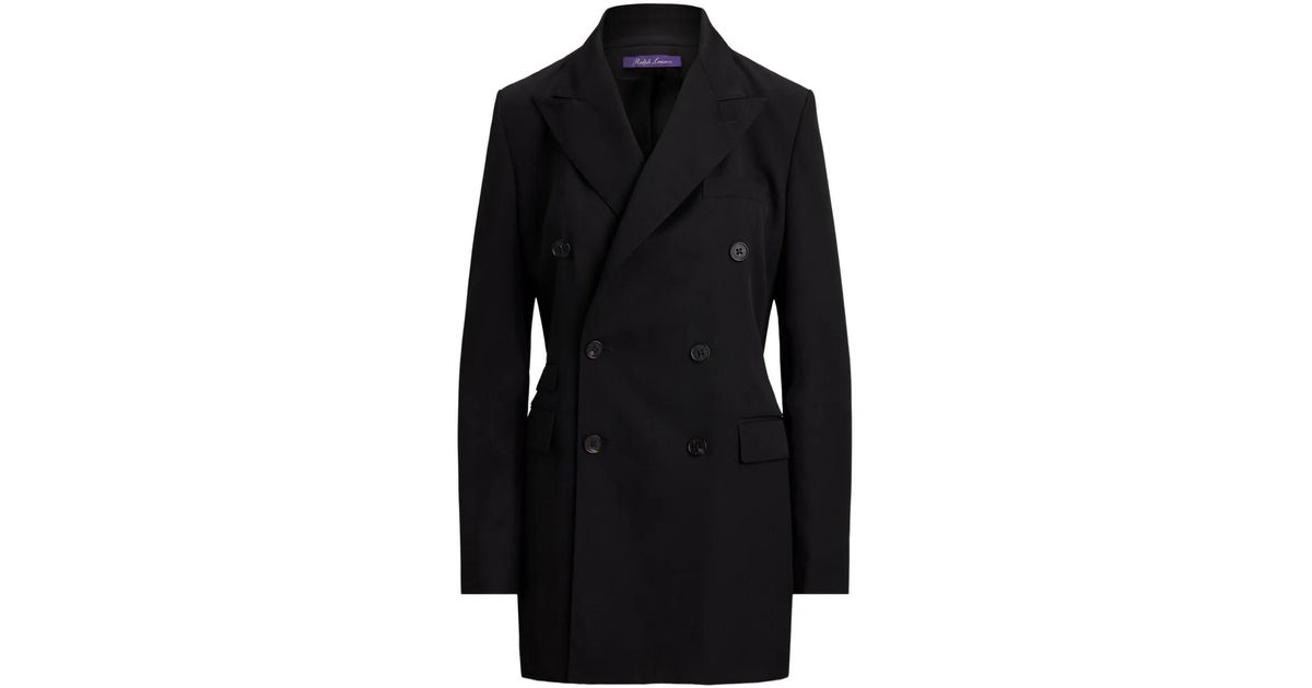 Ralph Lauren Double-Breasted Tailored Jacket in Black | Lyst UK