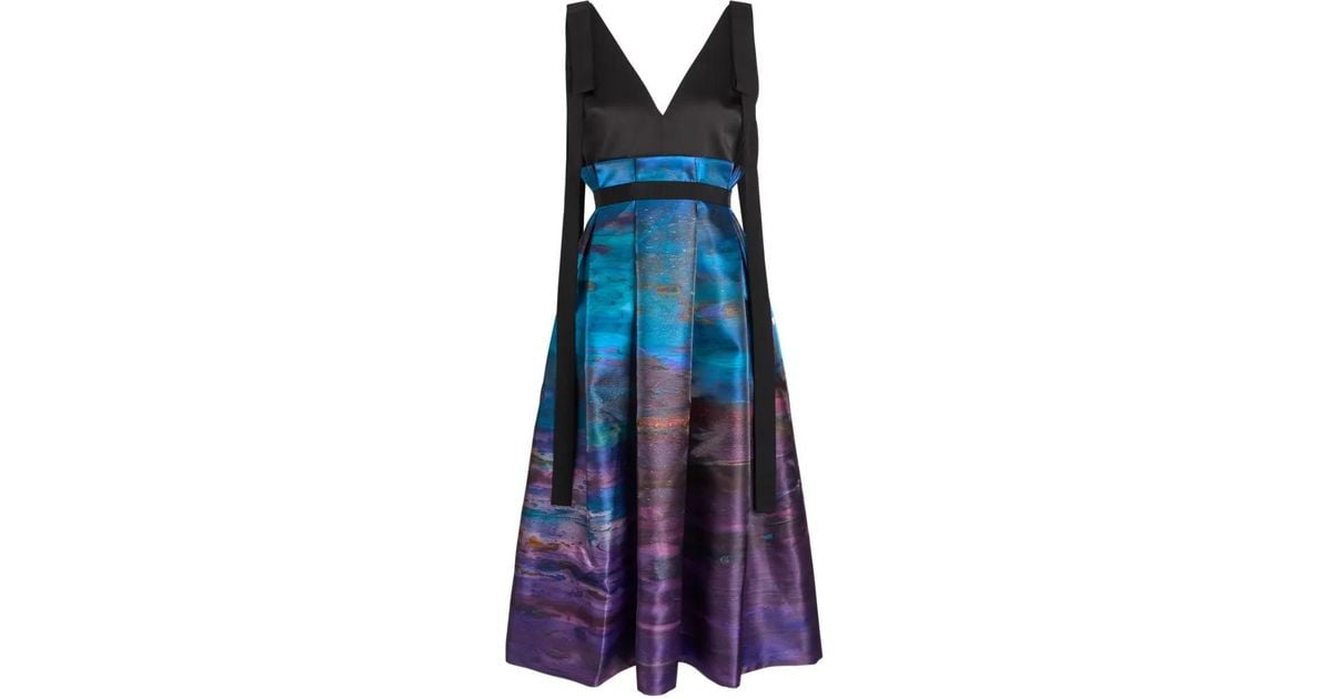 ROKSANDA Runa V-Neck Tie Dress in Blue | Lyst UK