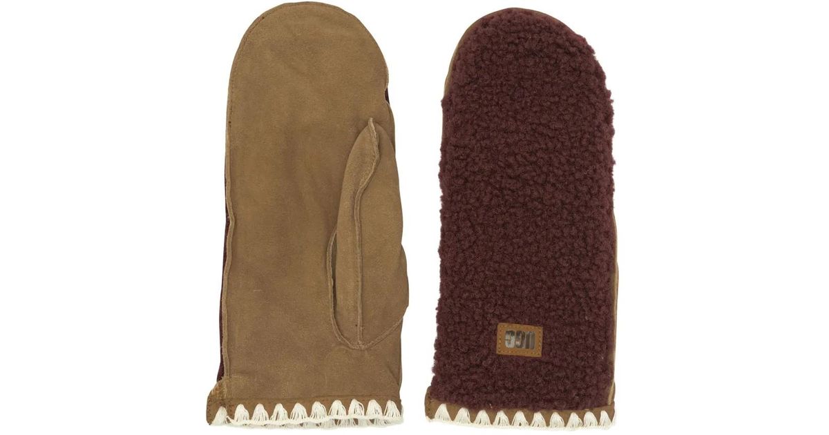 UGG Logo-Patched Gloves in Brown | Lyst UK
