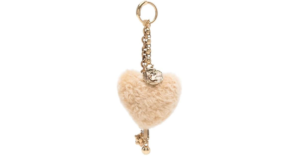 Chloé "Heart" Bag Charm in White | Lyst