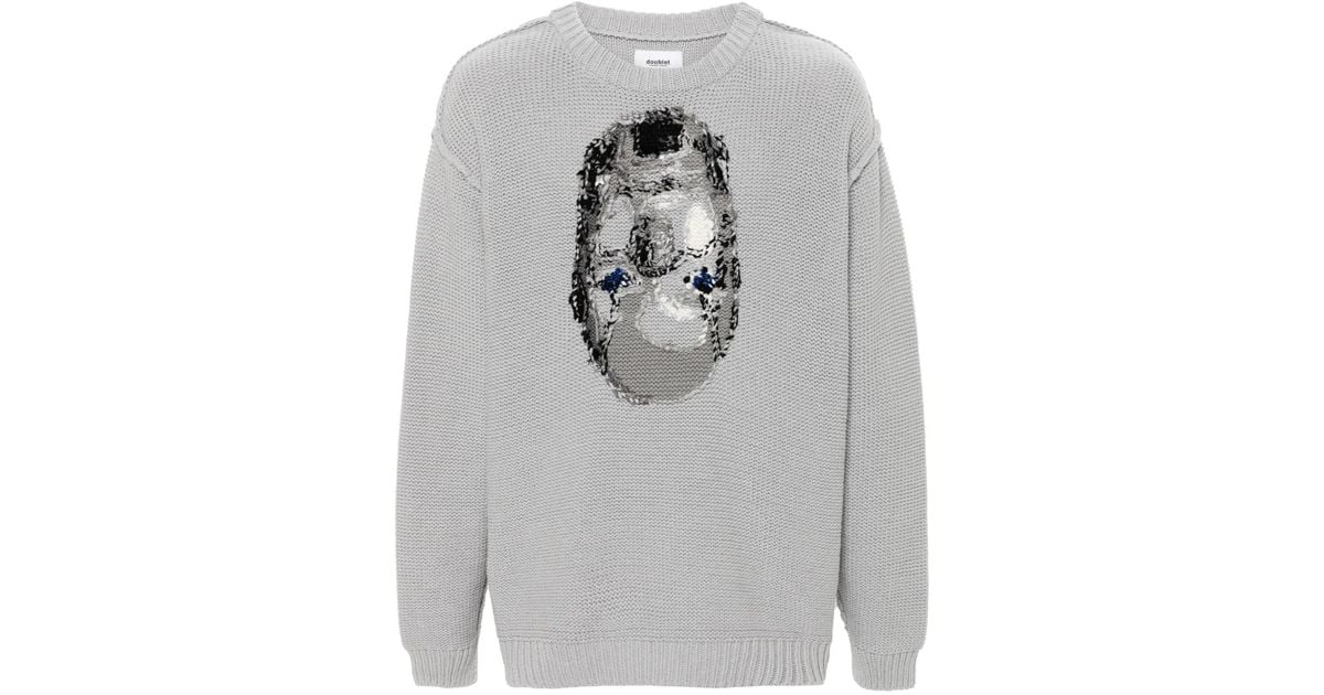 Doublet Inside-Out Jacquard Jumper in Grey for Men | Lyst UK