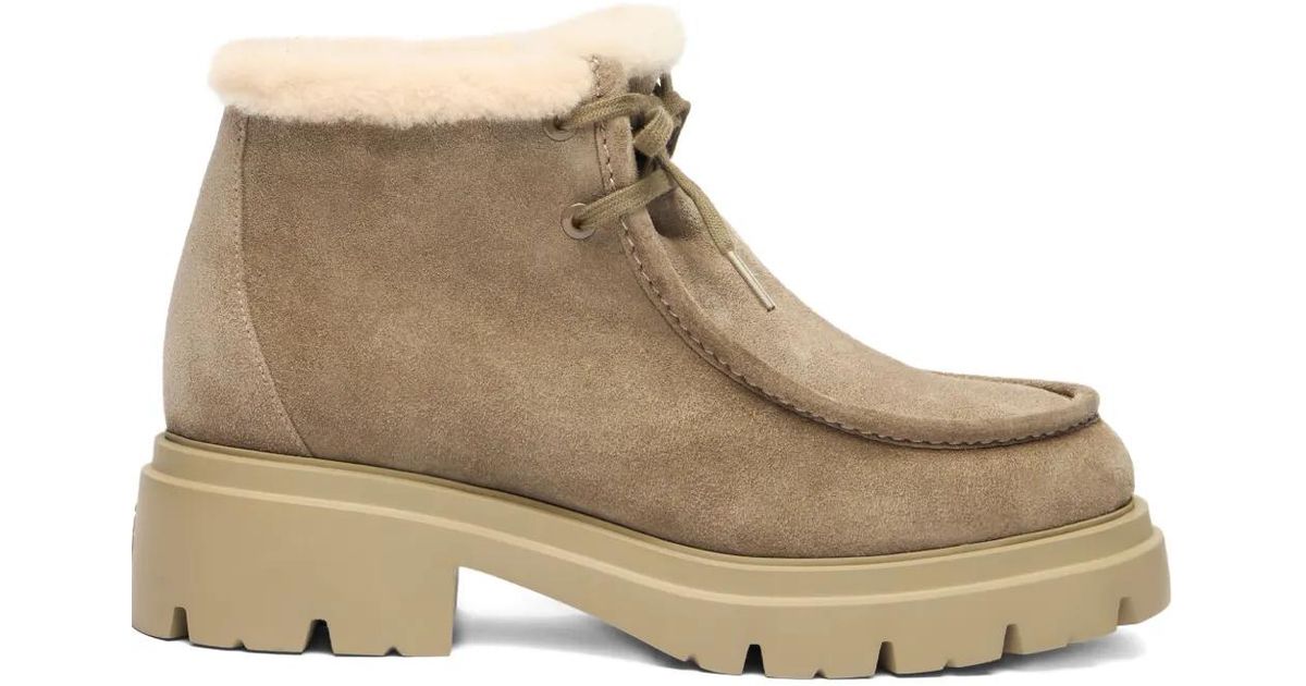 Stuart Weitzman Hudson Shearling Boots in Brown | Lyst UK