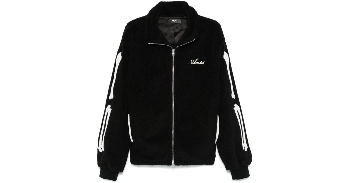 Amiri Bones Fleece Jacket in Black for Men | Lyst
