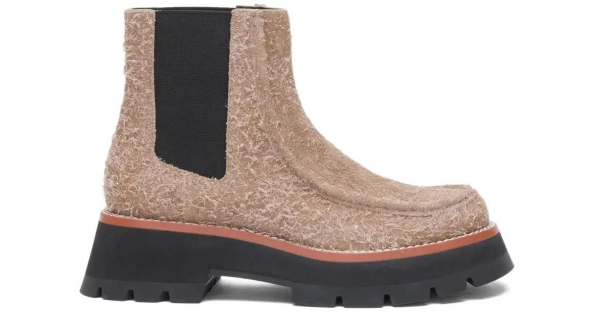 3.1 Phillip Lim Kate Textured Chelsea Boots in Brown | Lyst UK