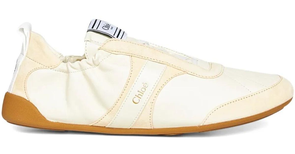 Chloé Lace-Up Logo Sneakers in White | Lyst UK