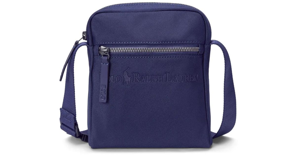 Polo Ralph Lauren Embossed-Logo Shoulder Bag in Blue for Men | Lyst
