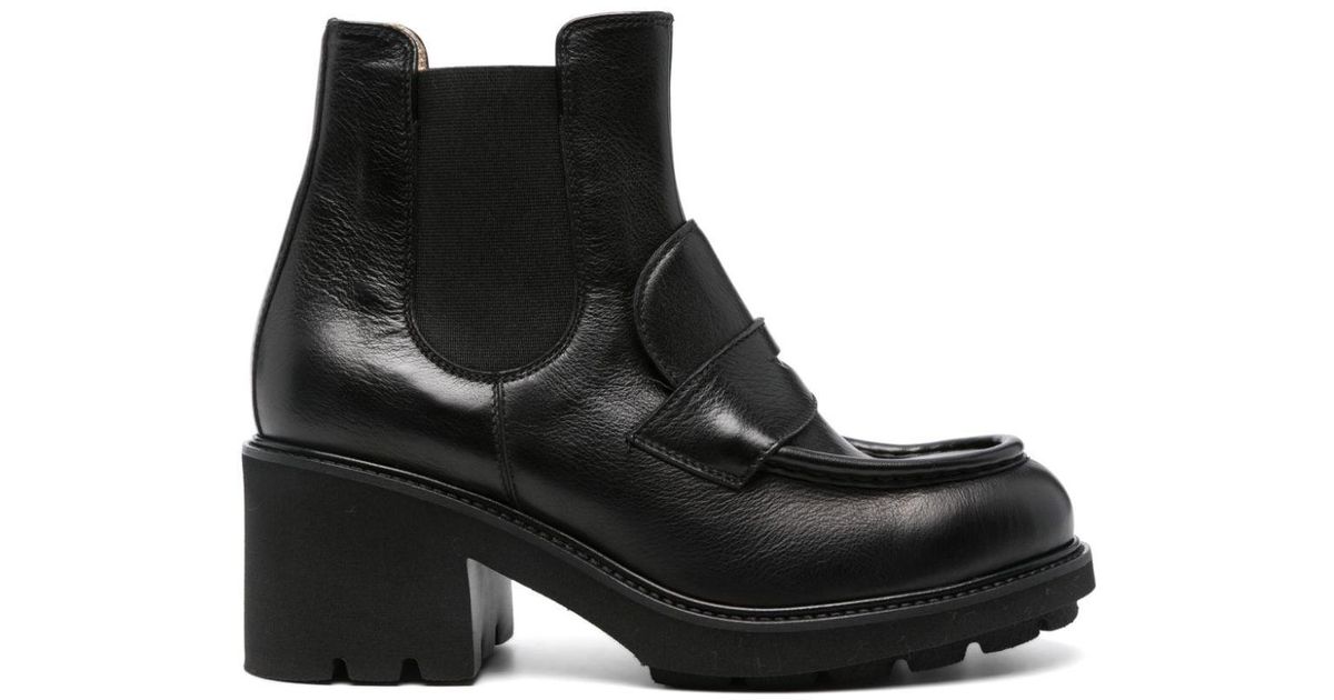 Doucal's 75Mm Penny-Slot Boots in Black | Lyst