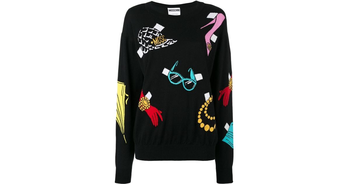 Moschino Paper Doll Jumper in Black | Lyst