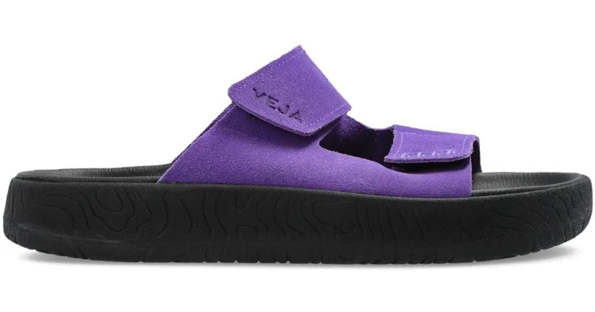 Veja Leather Sandals in Purple | Lyst