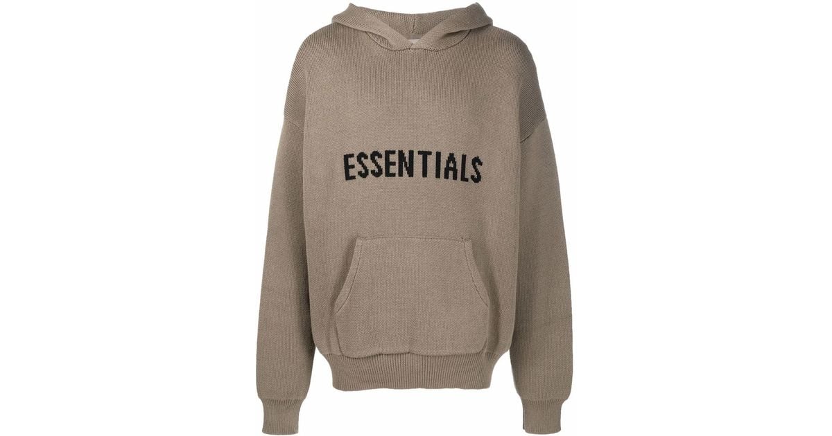 Fear Of God Logo Lettering Hoodie in Grey | Lyst UK