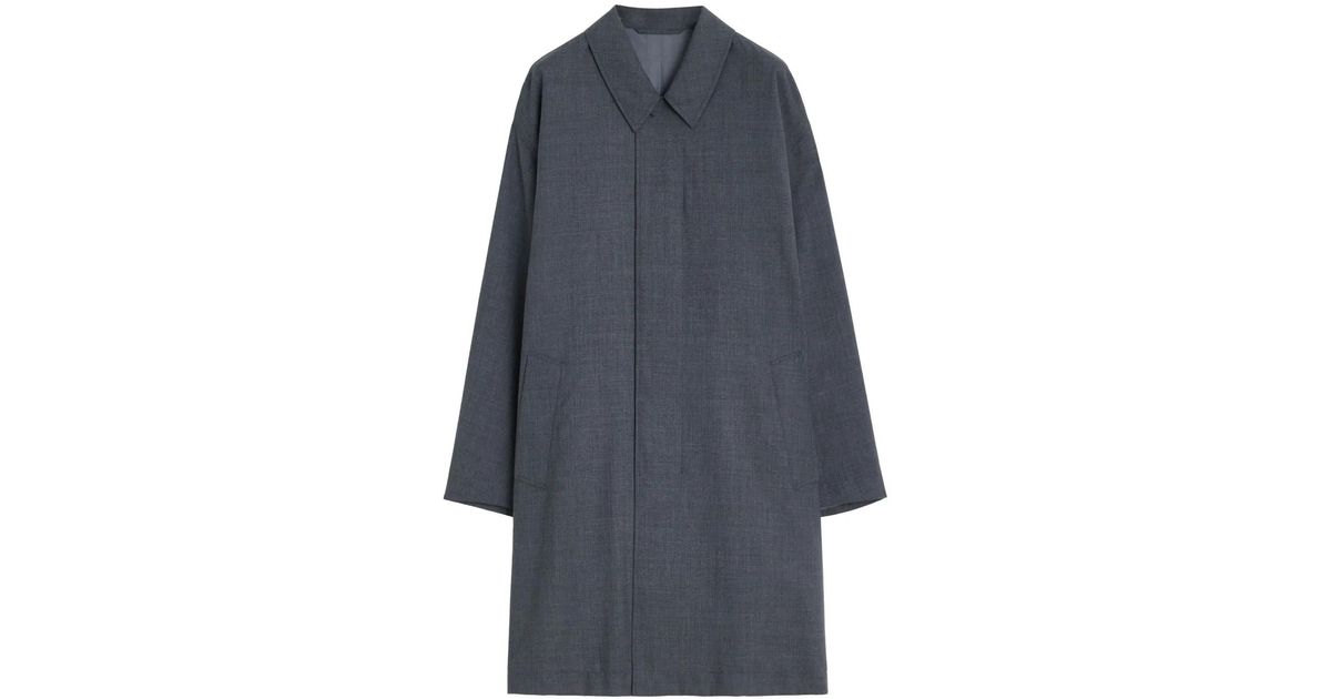 Lemaire Tailored Overcoat in Blue | Lyst