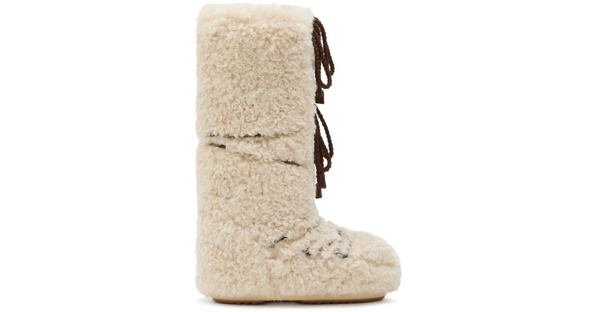 Moon Boot Powder Boots in Natural | Lyst UK