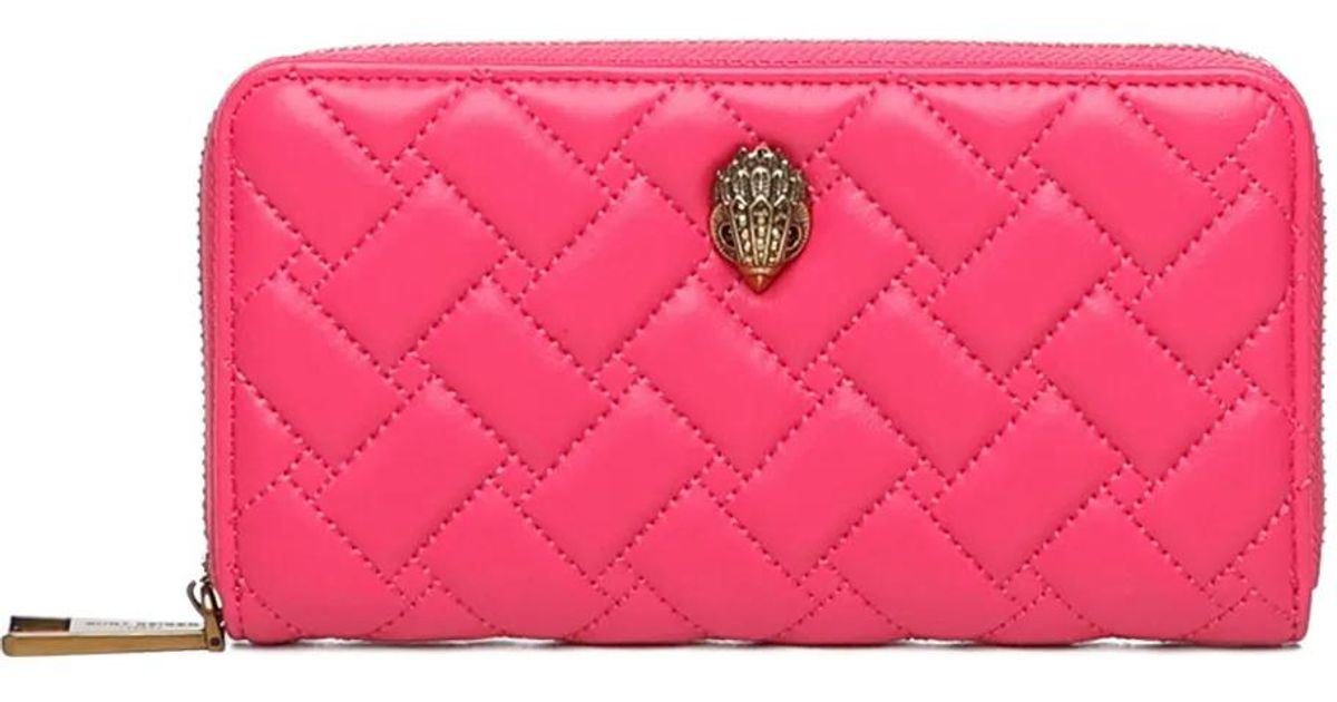 Kurt Geiger Quilted Emblem Wallet in Pink | Lyst