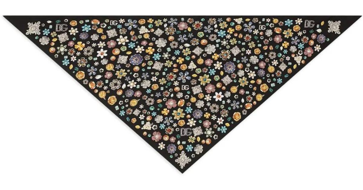 Dolce & Gabbana Silk Twill Stole in Black | Lyst UK