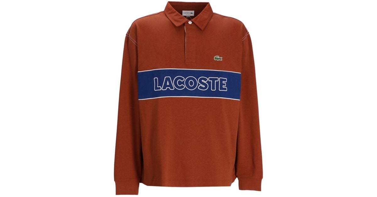 Lacoste Rugby Polo Shirt in Orange for Men | Lyst