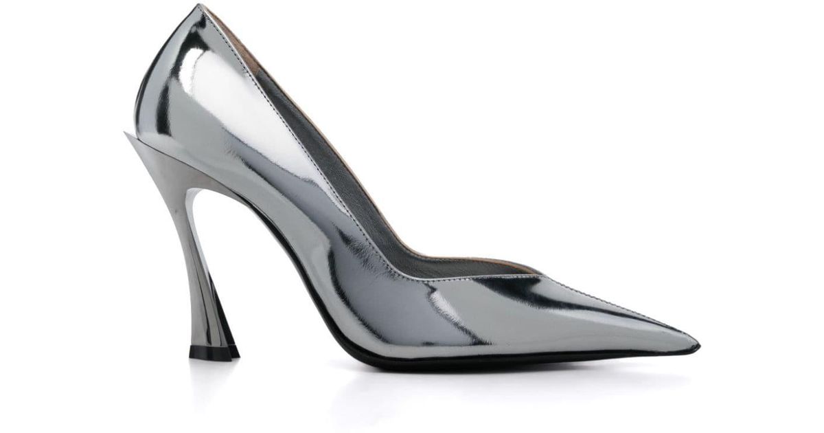 Mugler 95Mm Classic Fang Pumps in Metallic | Lyst