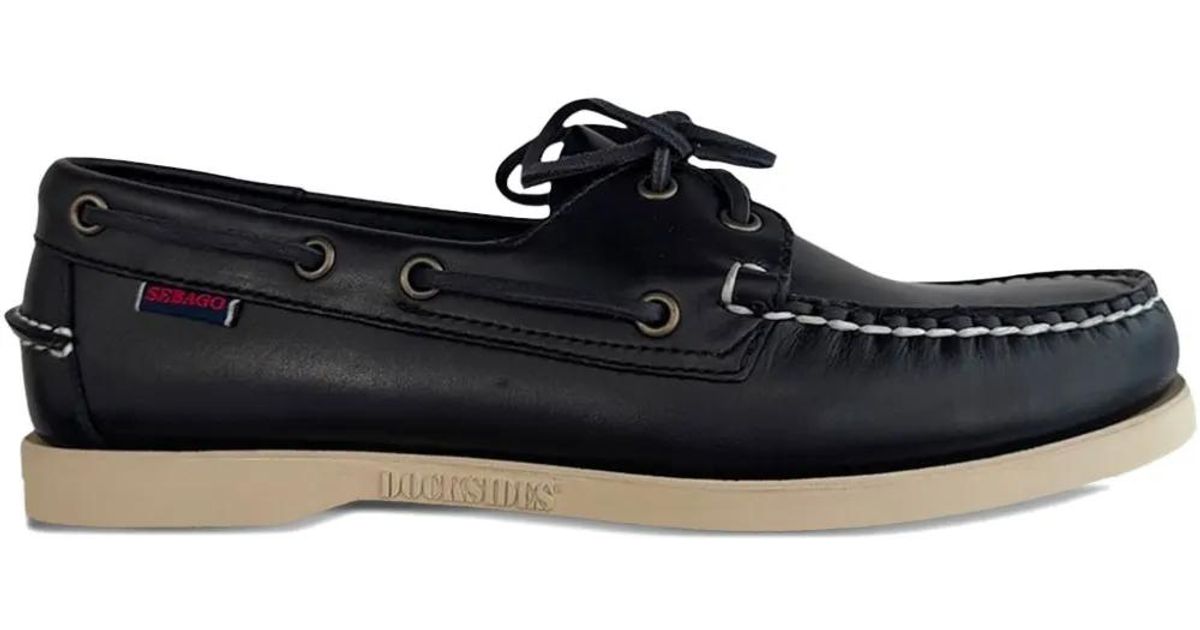 Sebago Docksides Portland Boat Shoes in Black for Men | Lyst UK