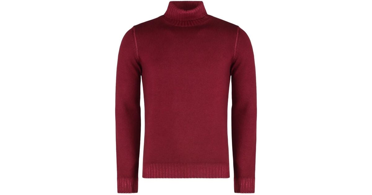 Moorer Todi Roll-Neck Knitted Sweater in Red for Men | Lyst UK