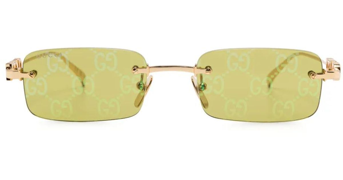 Gucci Rimless Sunglasses in Yellow | Lyst UK