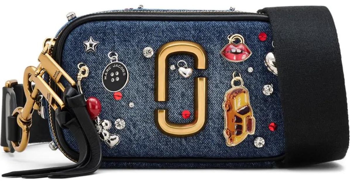 Marc Jacobs The Snapshot Charm-Embellished Shoulder Bag in Blue | Lyst