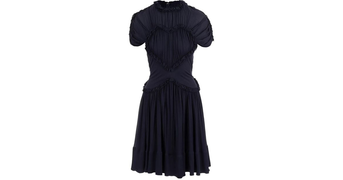 Victoria Beckham Gathered Heart-Shaped Midi Dress in Blue | Lyst UK