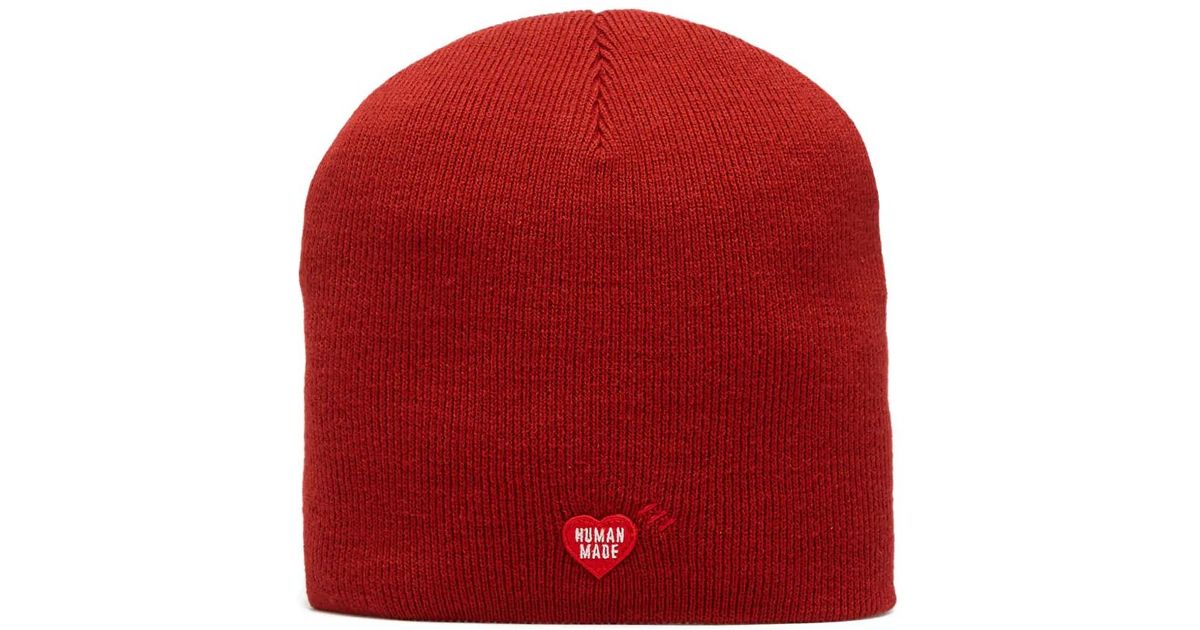 Human Made Logo-Embroidery Beanie in Red | Lyst