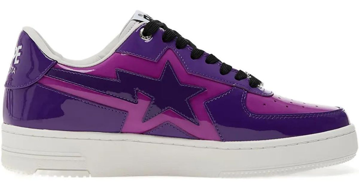 A Bathing Ape Bapesta Icon M2 Star-Patch Patent Leather Sneakers in ...