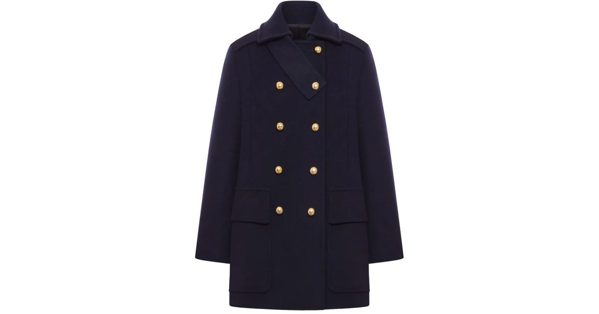 The Seafarer Vitamin Double-Breasted Coat in Blue | Lyst UK