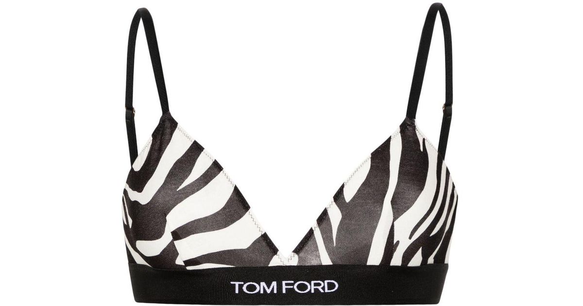 Tom Ford Optical Zebra Printed Modal Signature Bra in Black | Lyst