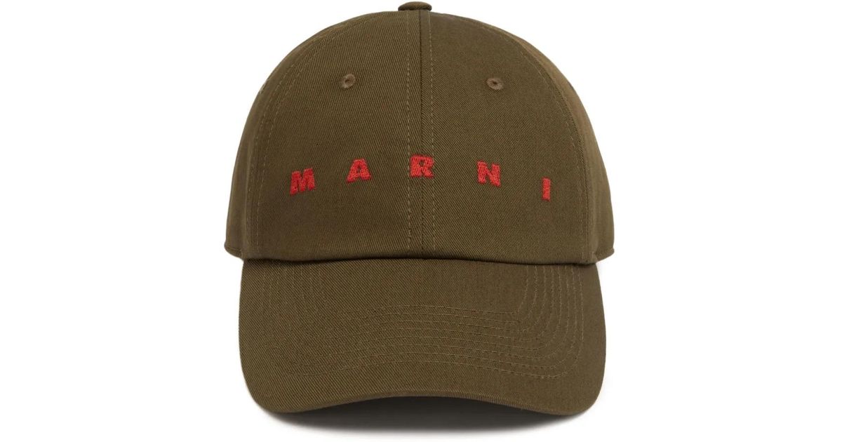 Marni Logo-Embroidered Cap in Green for Men | Lyst UK