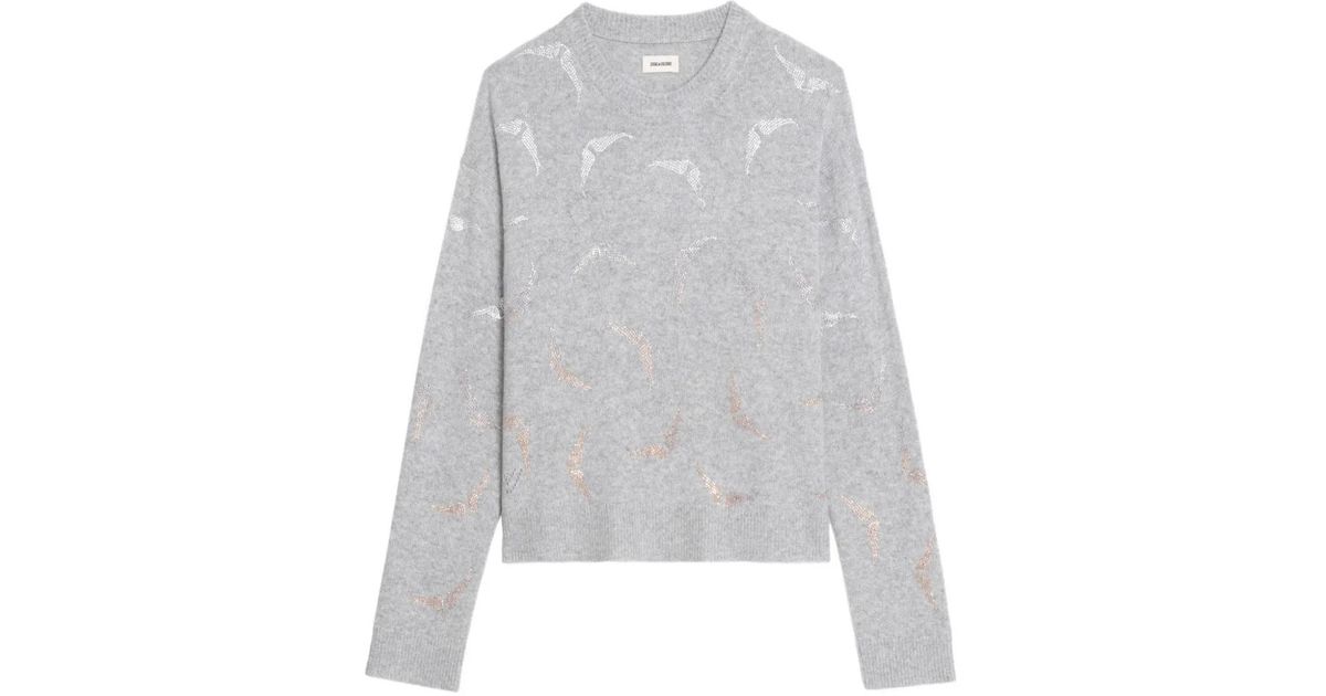 Zadig & Voltaire Markuz Wings-Detail Sweater in Grey | Lyst UK