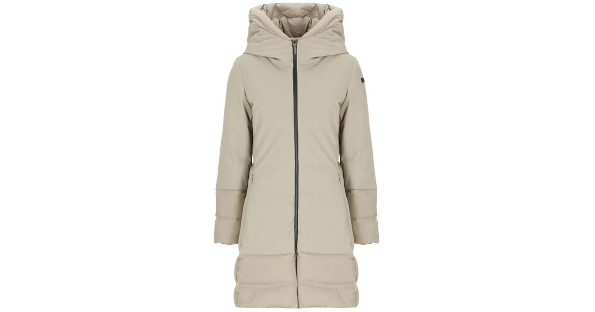 Rrd Hooded Puffer Coat in Natural | Lyst