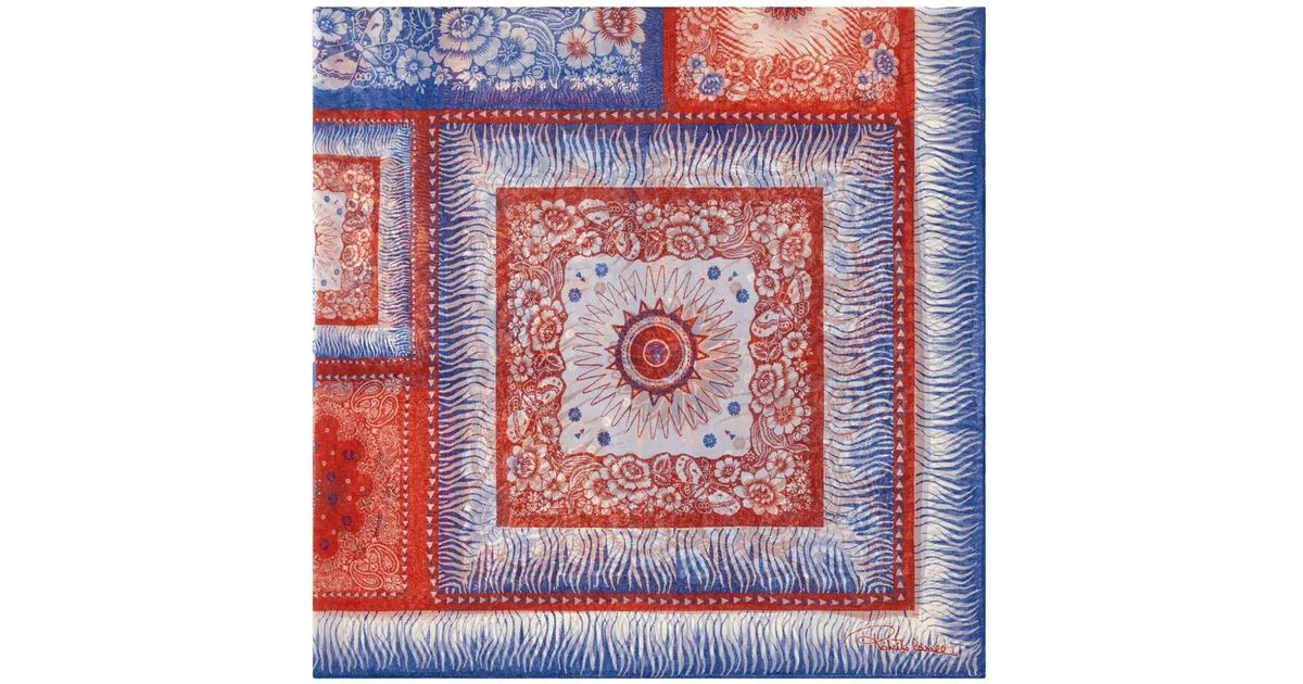 Roberto Cavalli Zebra-Pattern Silk Scarf in Red | Lyst UK