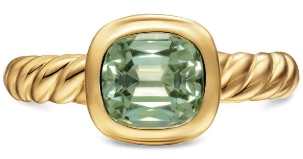 David Yurman 18K Dy Mercer Prasiolite Ring in Metallic | Lyst