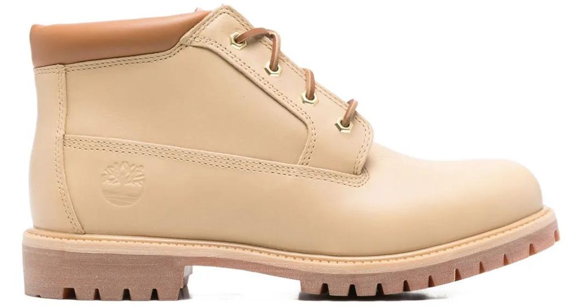 Timberland Lace-Up Leather Boots in Natural for Men | Lyst