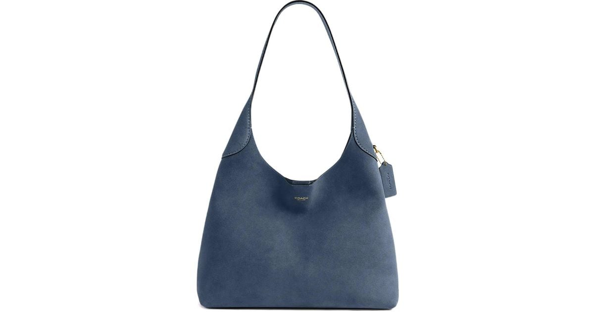 COACH Suede Tote Bag in Blue | Lyst