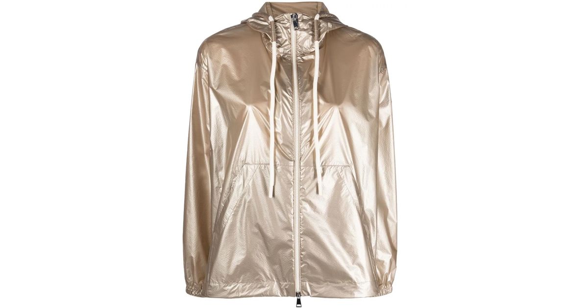 Moncler Tazenat Zip-Up Hooded Jacket in Brown | Lyst UK