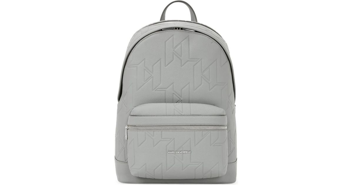 Karl Lagerfeld K Urban Monogram Backpack in Gray for Men | Lyst